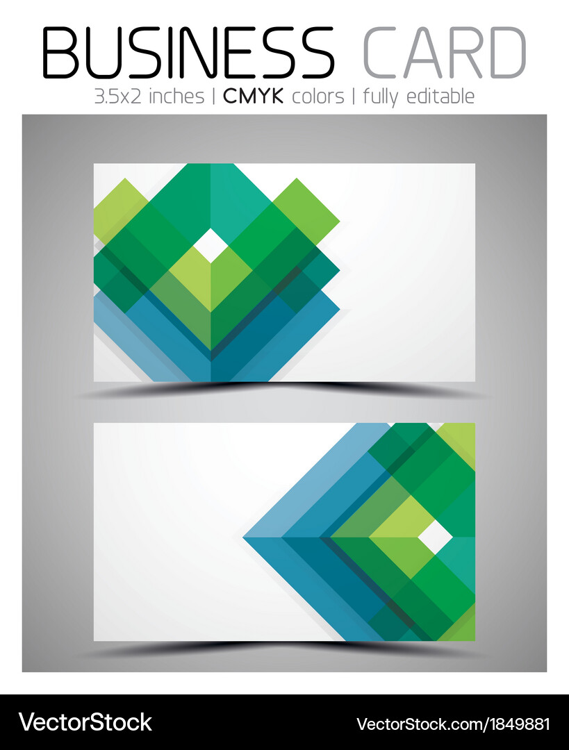 Cmyk business card design template Royalty Free Vector Image