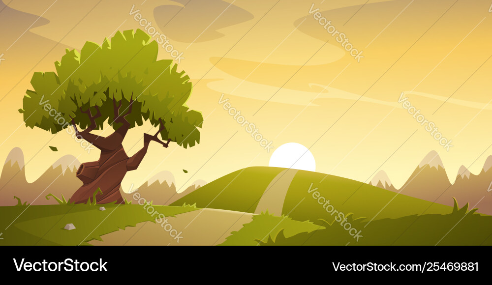 Countryside cartoon landscape Royalty Free Vector Image