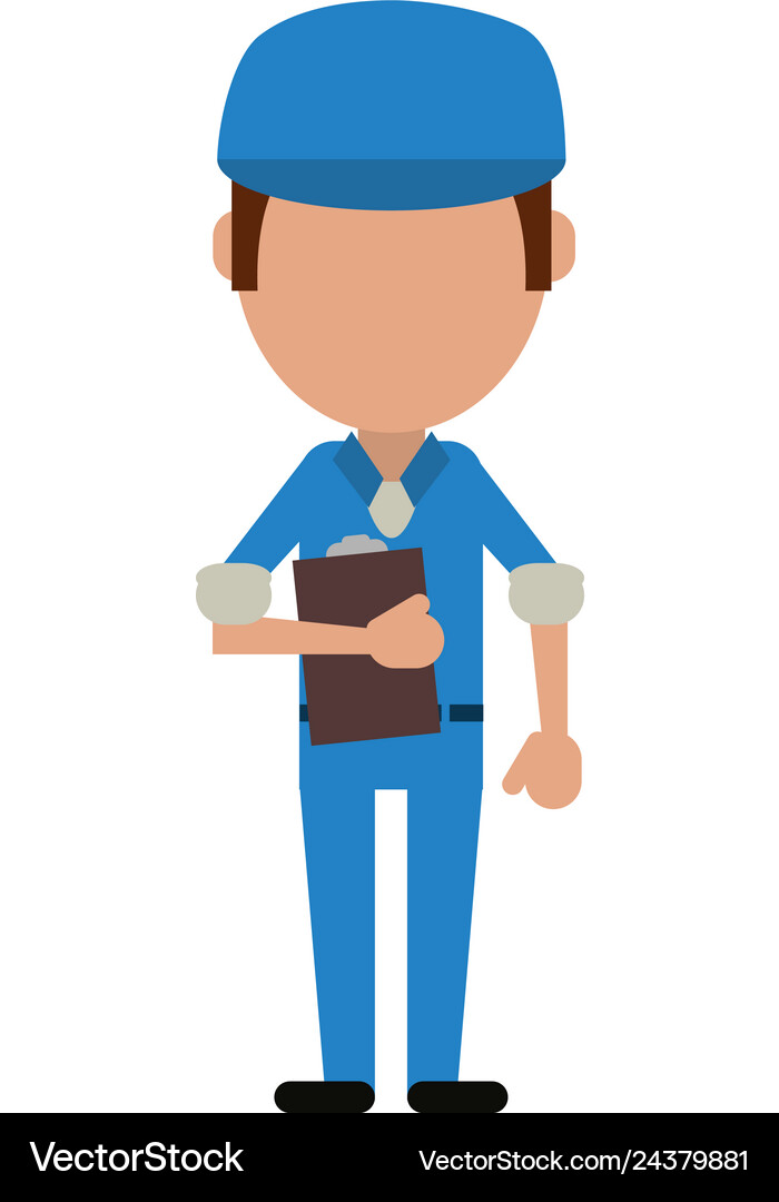 Courier with clipboard professional worker avatar Vector Image