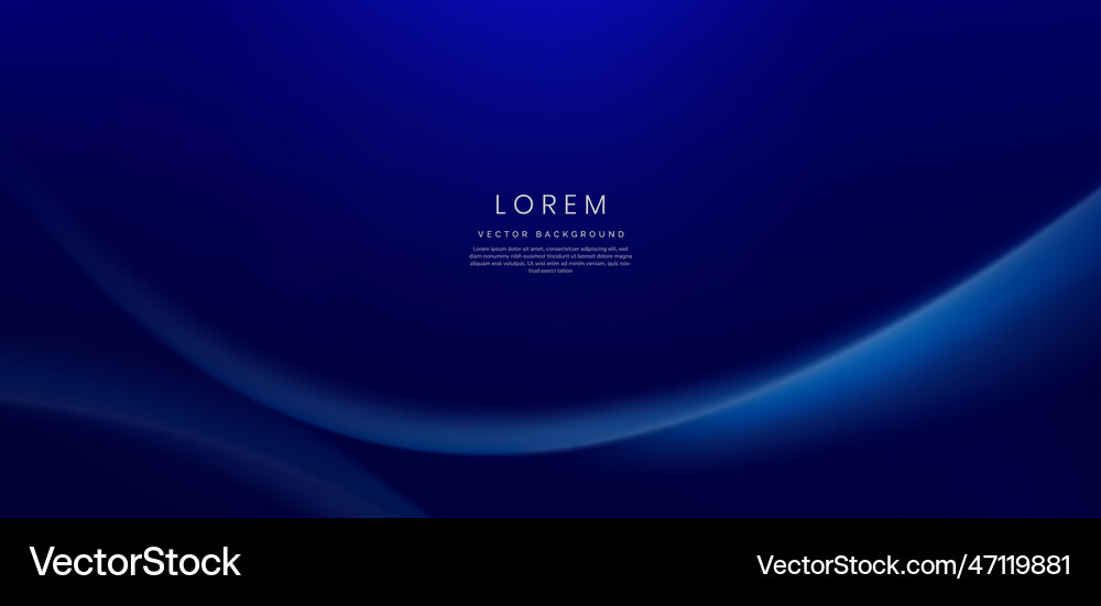 Elegant light blue curved line on dark Royalty Free Vector