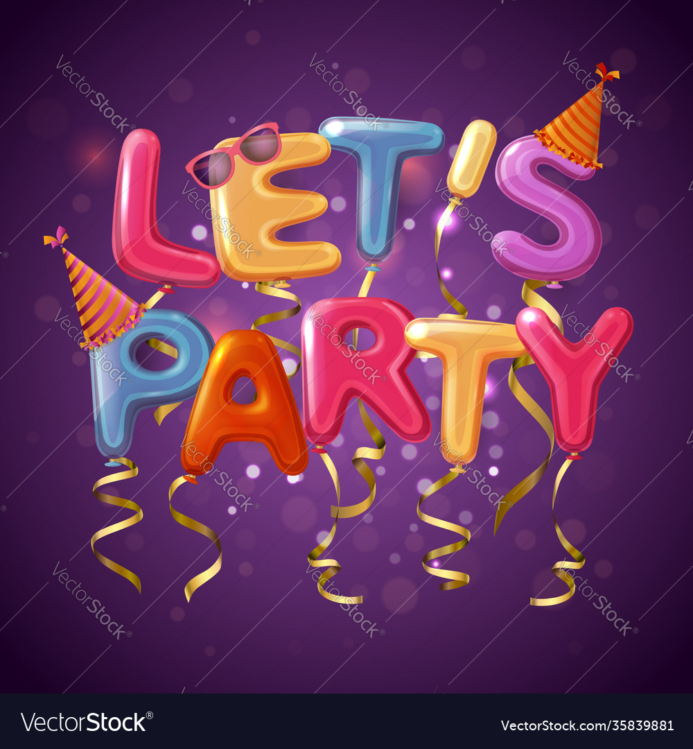Party balloon letters background Royalty Free Vector Image