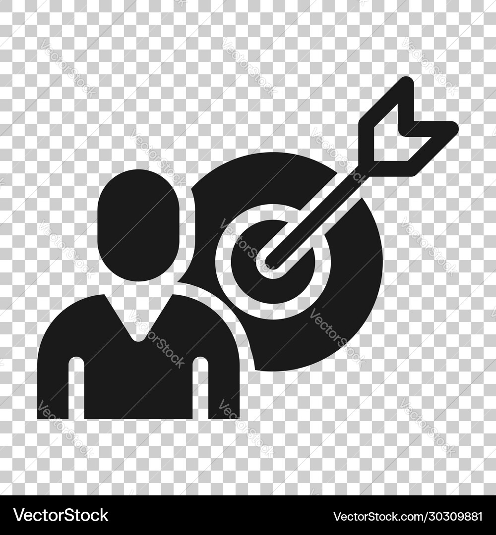 People target icon in flat style search human Vector Image