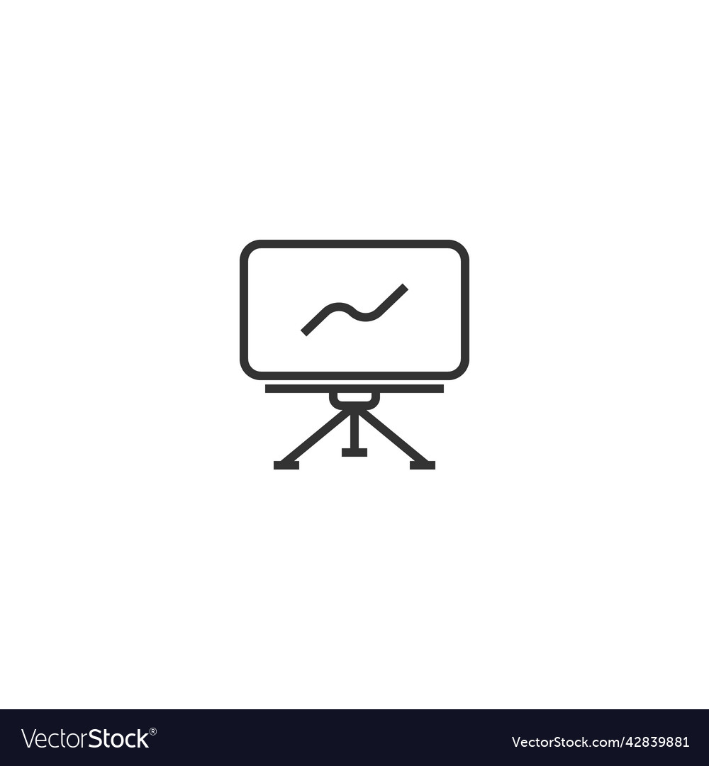 Presentation board line icon linear style sign Vector Image