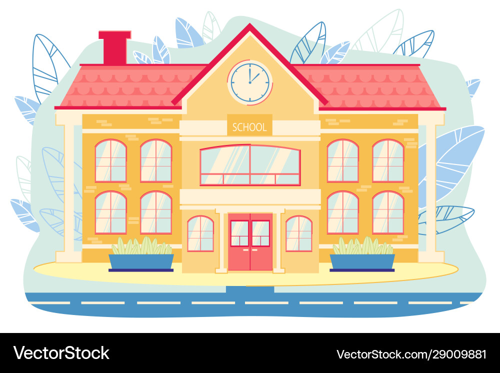 School academic building for student and teacher Vector Image