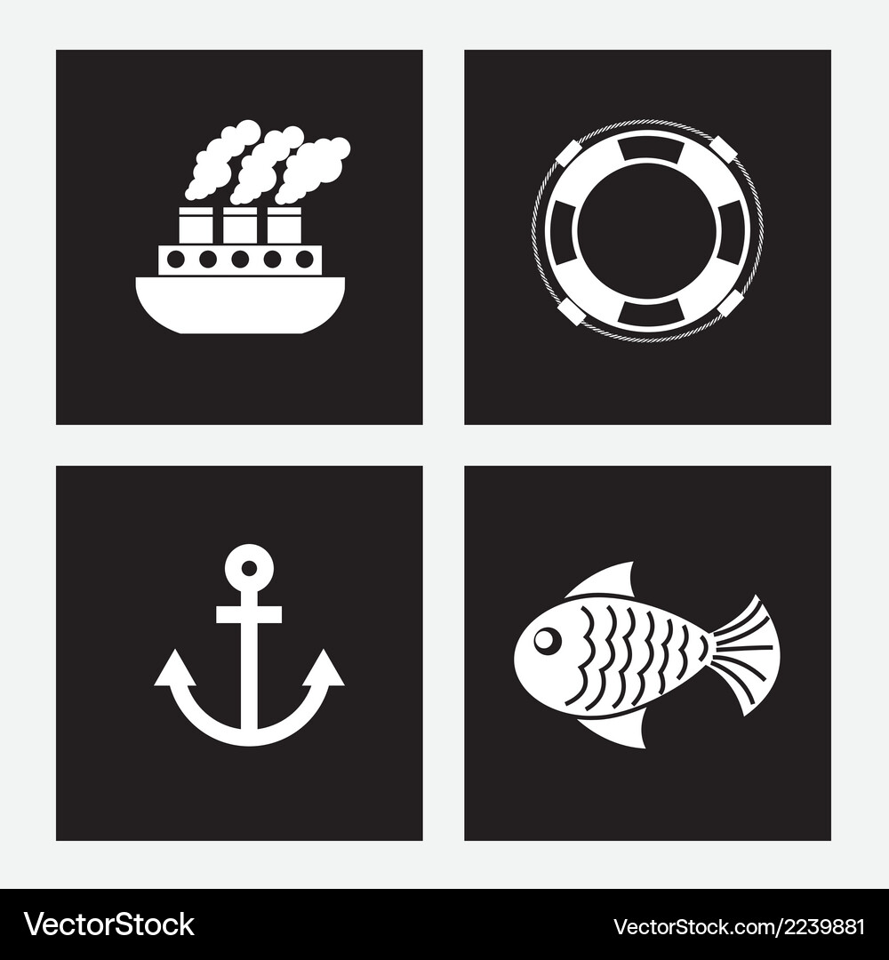 Sea icons over white background Royalty Free Vector Image