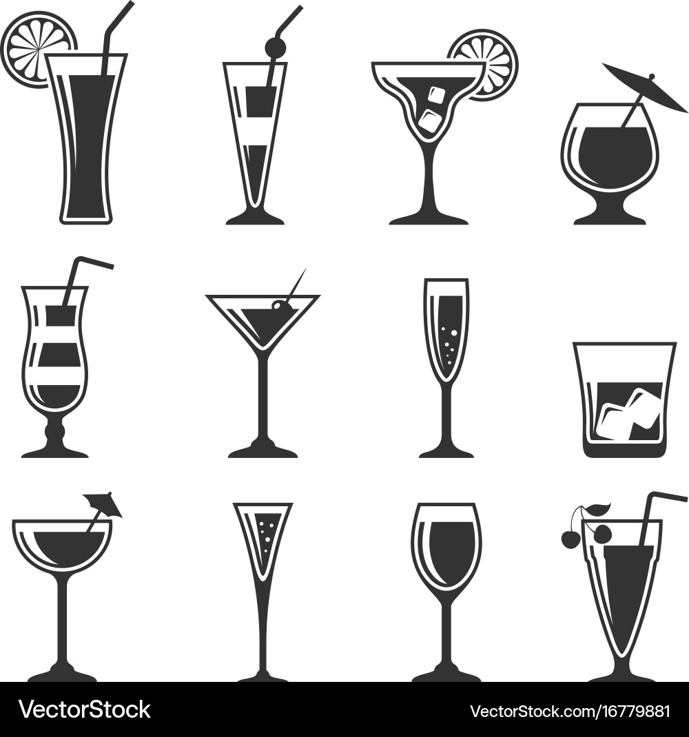 Set of cocktails Royalty Free Vector Image - VectorStock