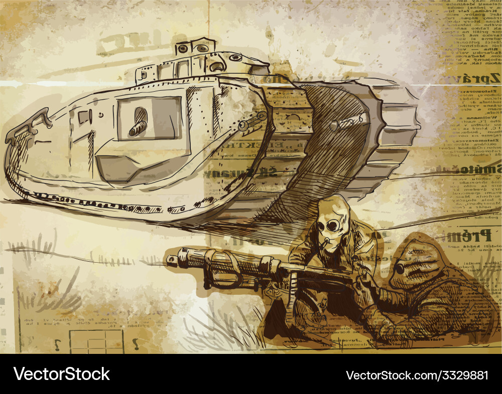 Soldiers in the trenches Royalty Free Vector Image