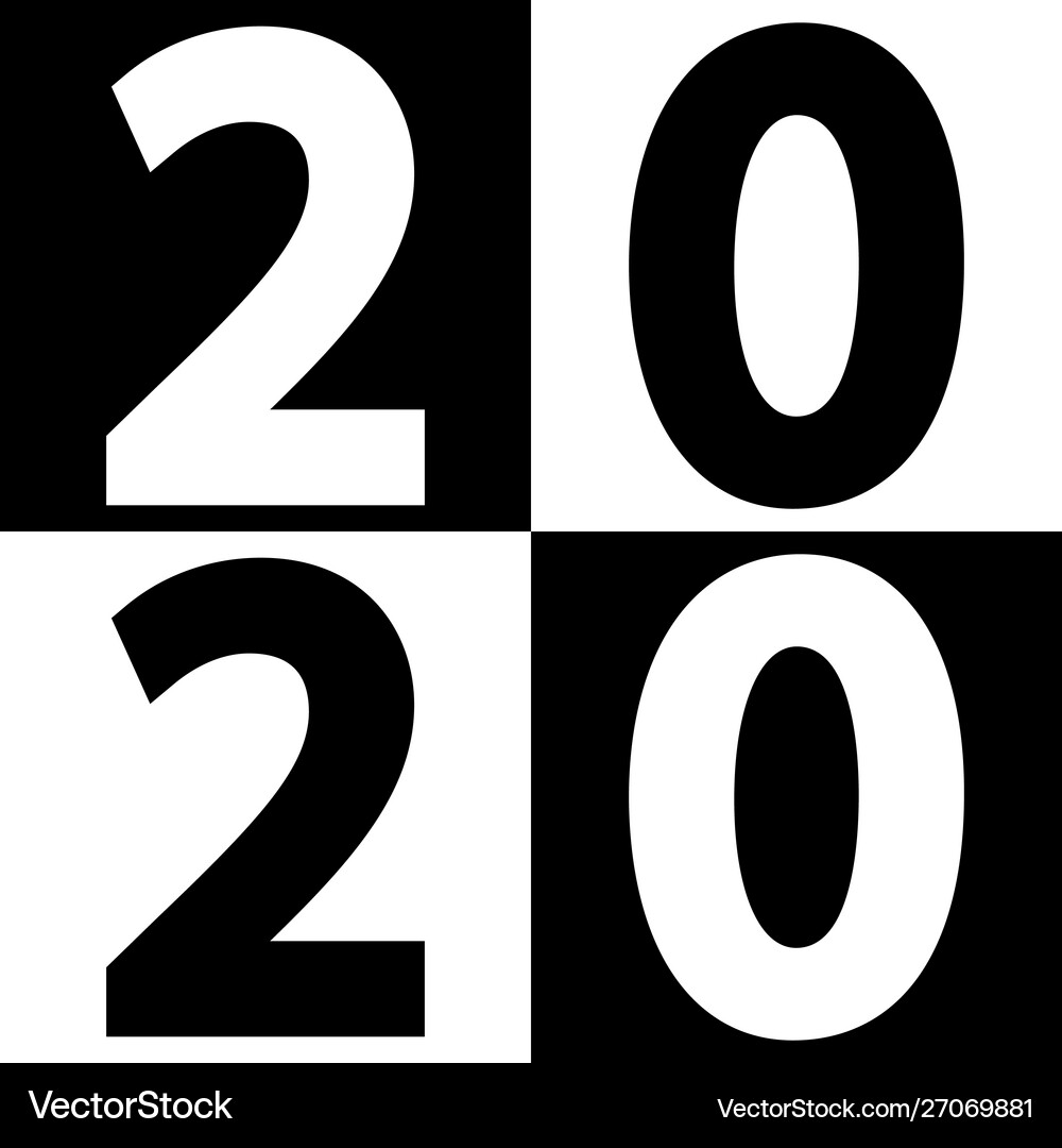 Symbols beginning new 2020 year Royalty Free Vector Image
