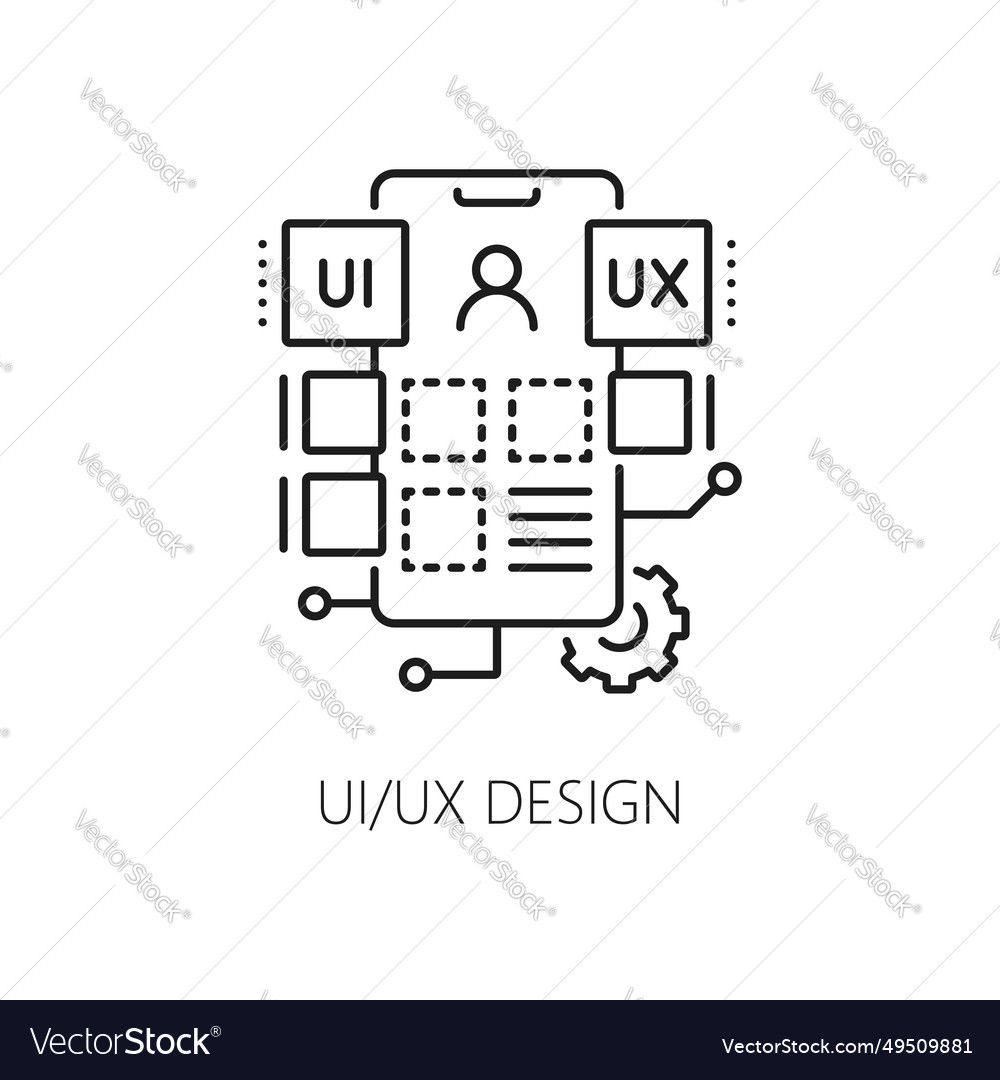 Ui Ux Design Web App Develop Optimization Icon Vector Image
