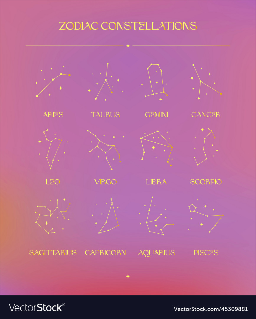Zodiac Constellations Design Royalty Free Vector Image