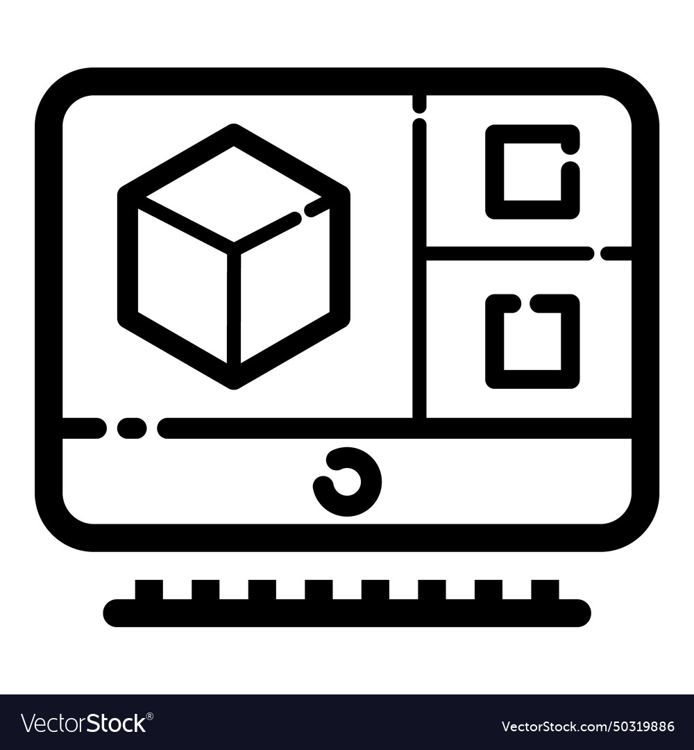 3d editor flat icon isolated on white background Vector Image