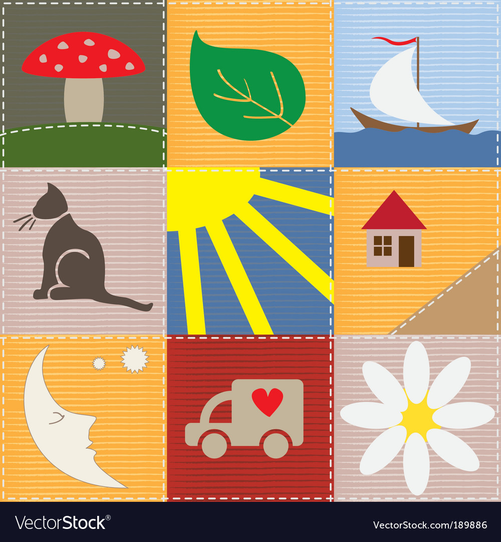 Children patchwork Royalty Free Vector Image - VectorStock