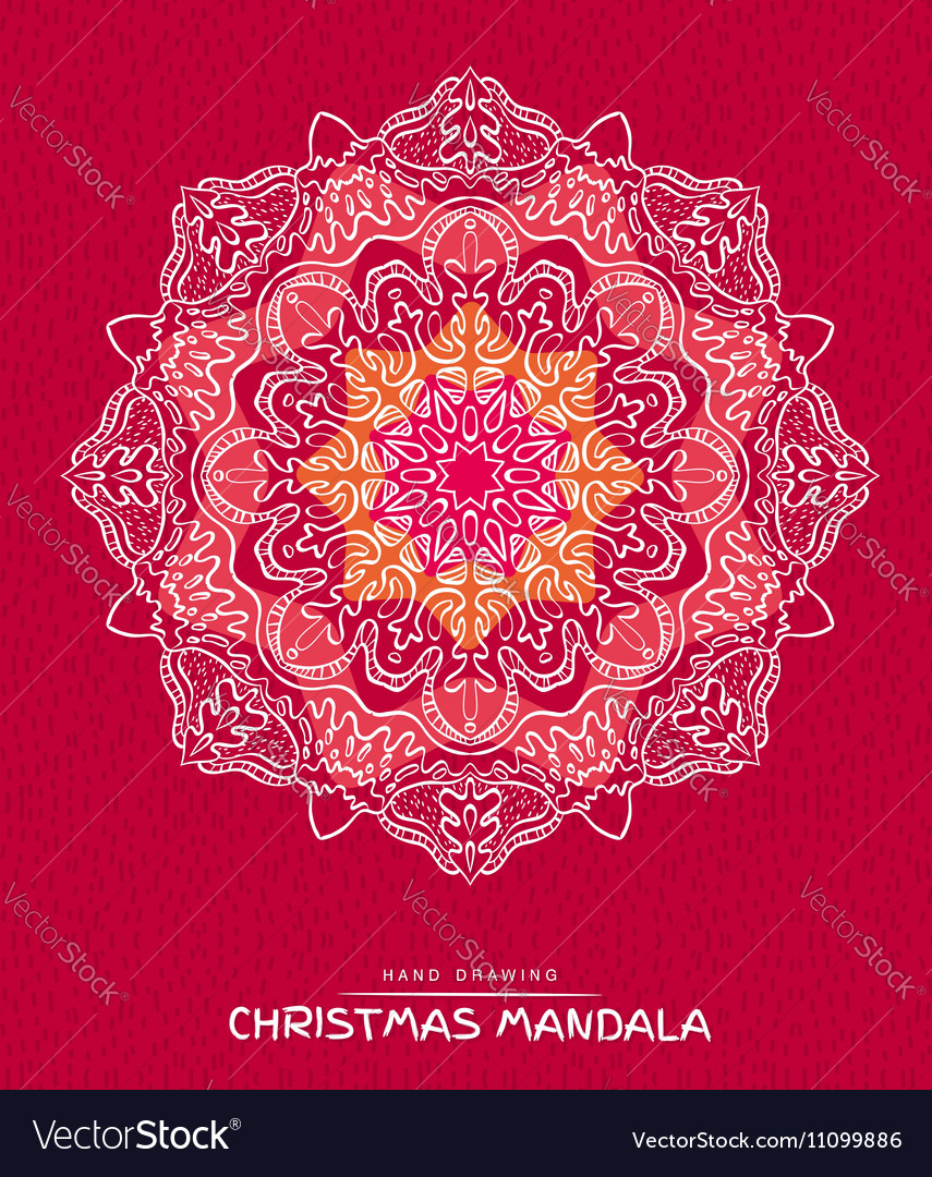 Christmas mandala with decorative holidays element