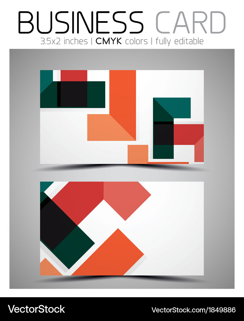 Cmyk business card design template Royalty Free Vector Image