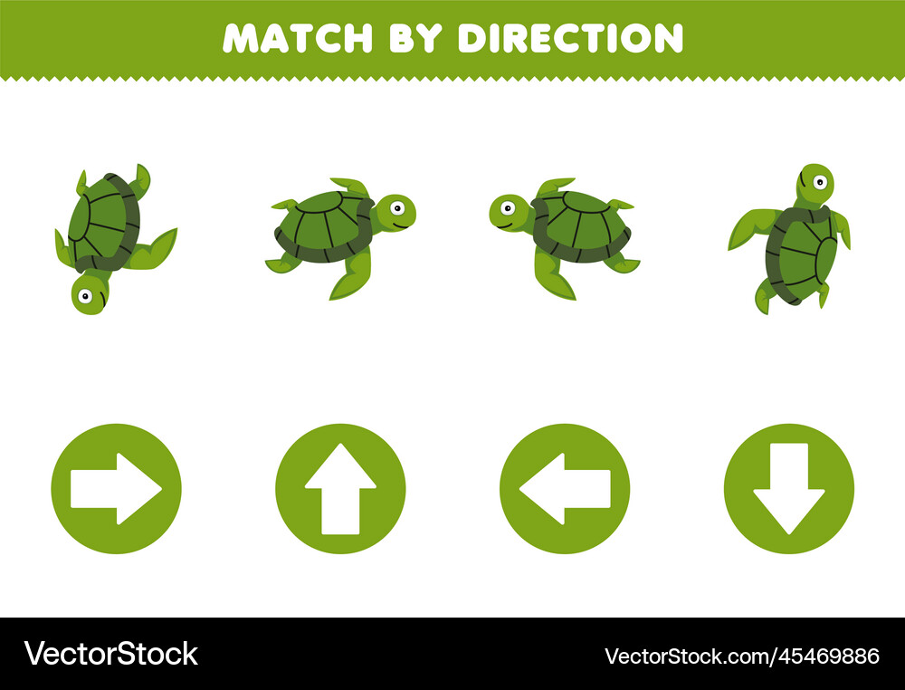 Education game for children match by direction Vector Image