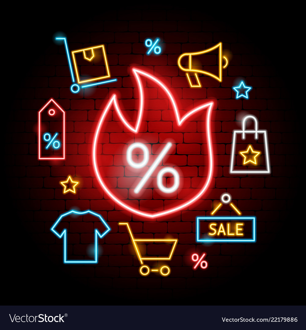 Hot Sale Neon Concept Royalty Free Vector Image