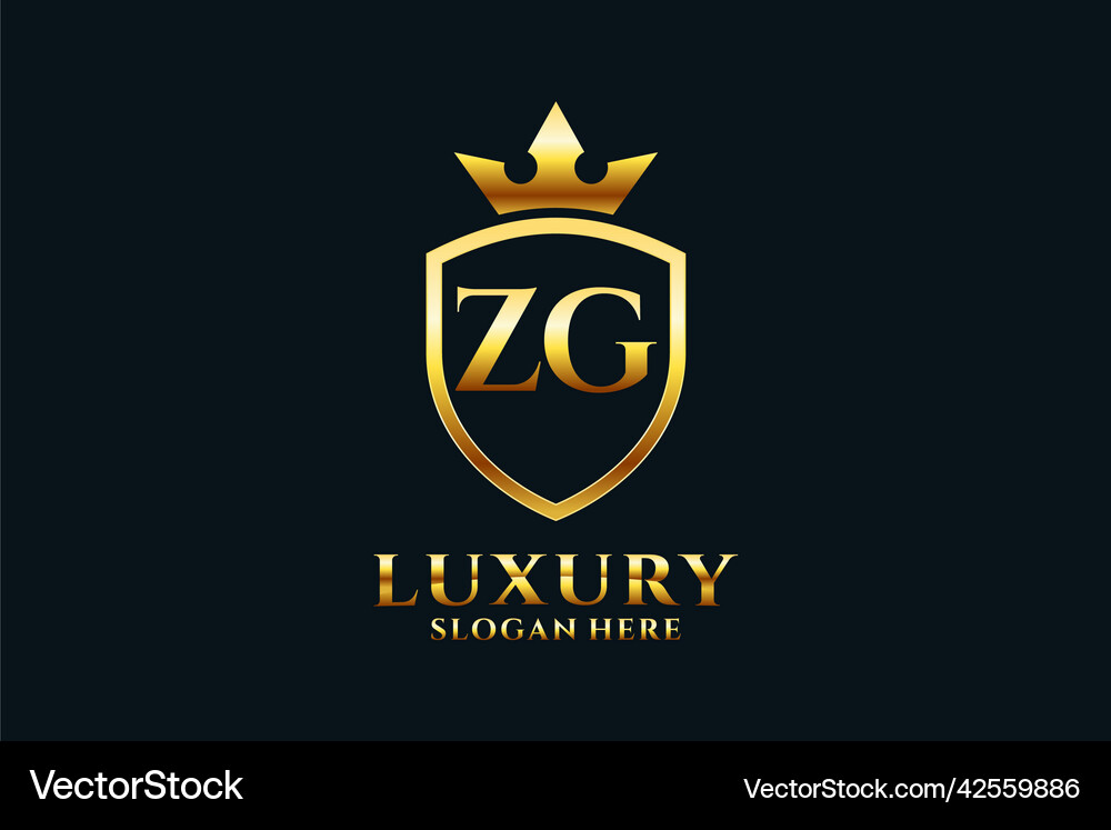 Initial zg elegant luxury monogram logo or badge Vector Image