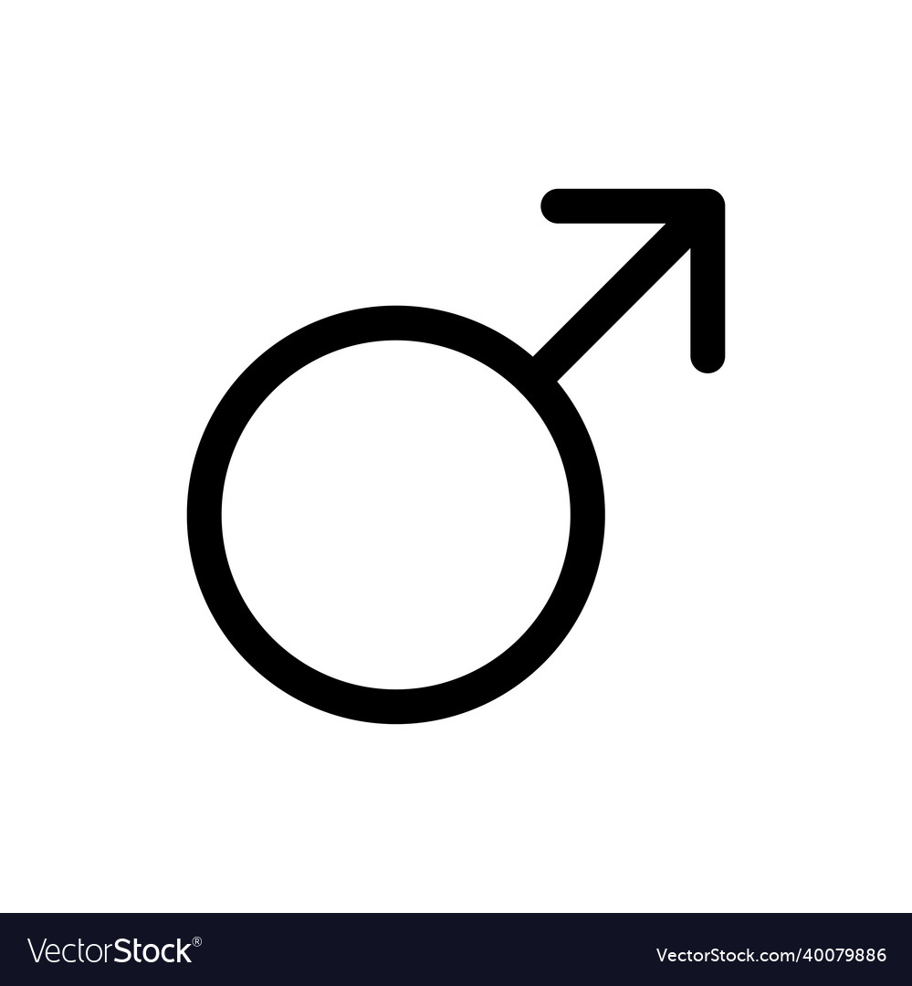 Male Gender Symbol Editable Stroke Isolated Vector Image