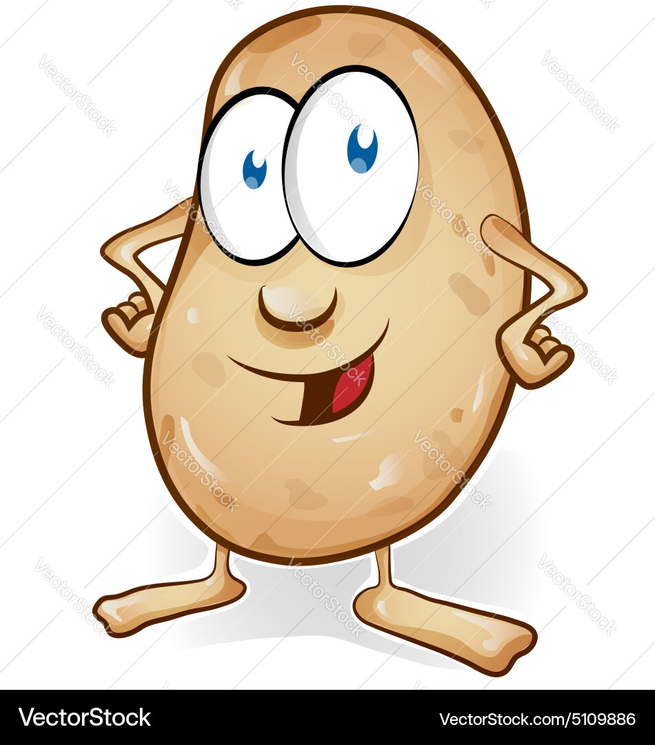 Potato cartoon isolated on white background Vector Image