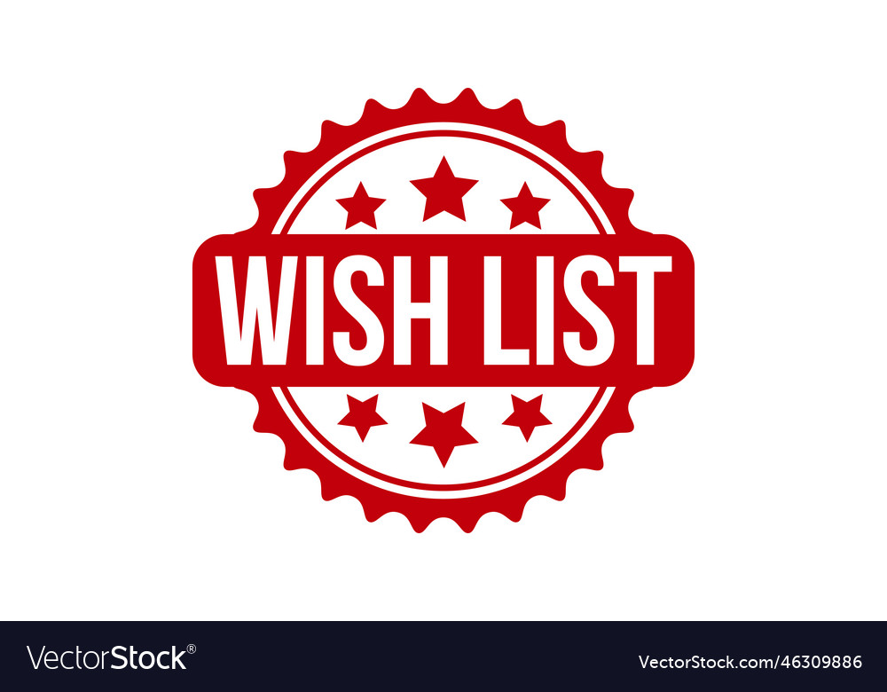 Red wish list rubber stamp seal Royalty Free Vector Image