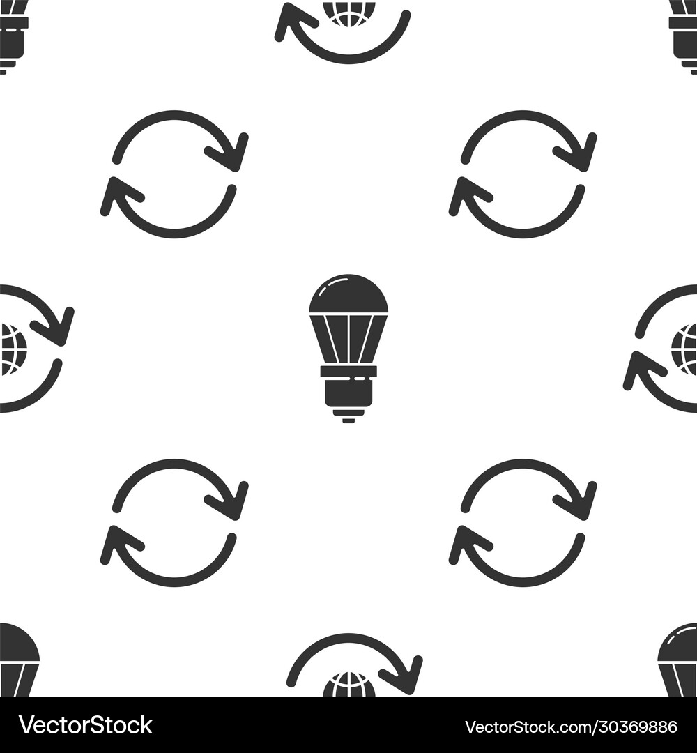 Set planet earth and a recycling led light bulb Vector Image