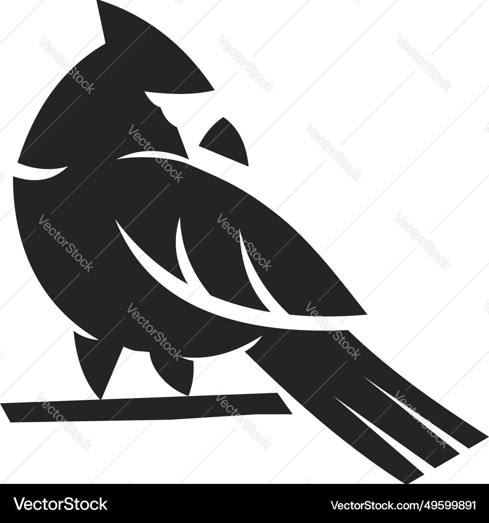 Cardinal bird logo template isolated brand Vector Image