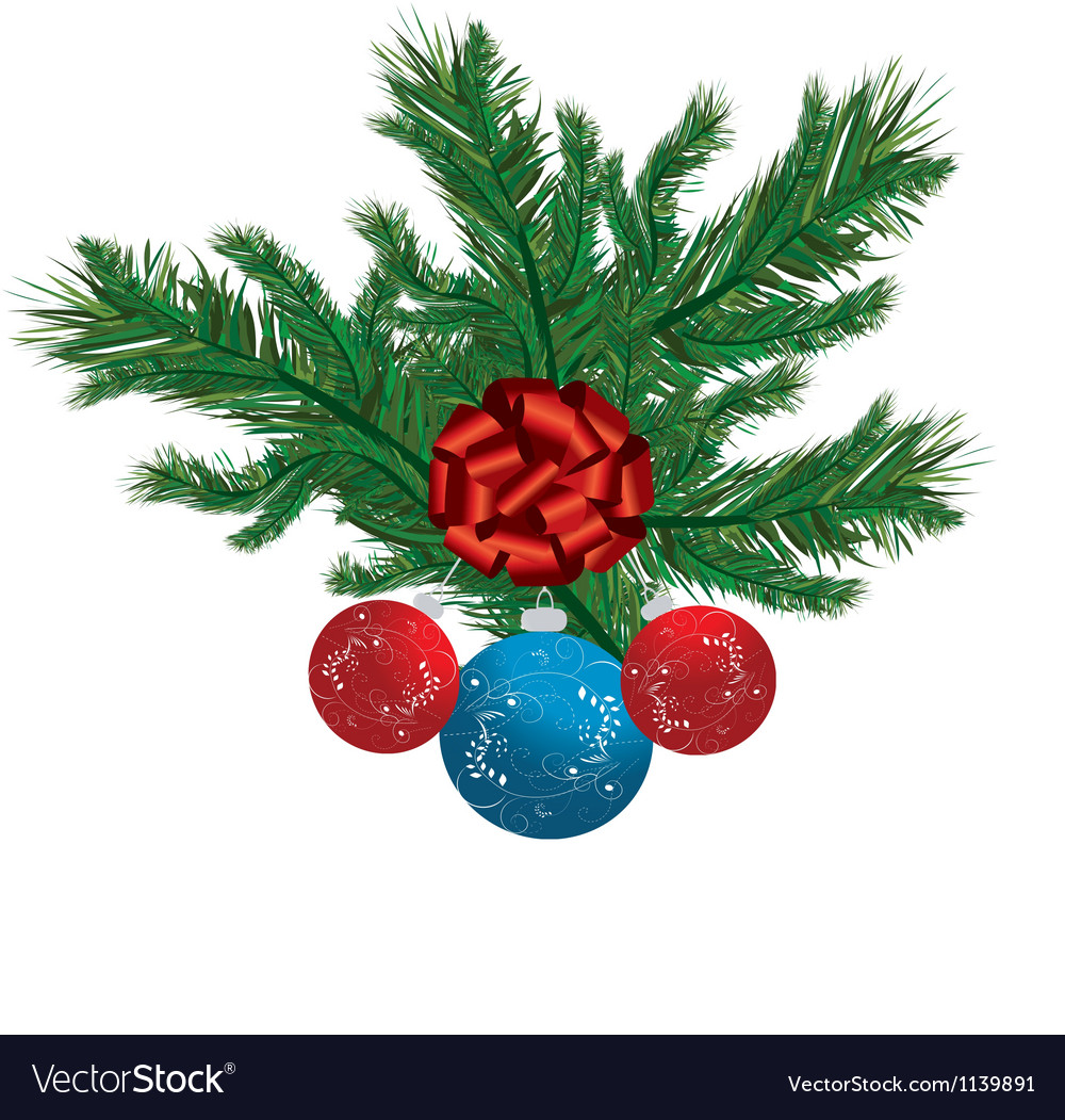 Christmas ribbons and baubles Royalty Free Vector Image Christmas ribbons and baubles Royalty Free Vector Image