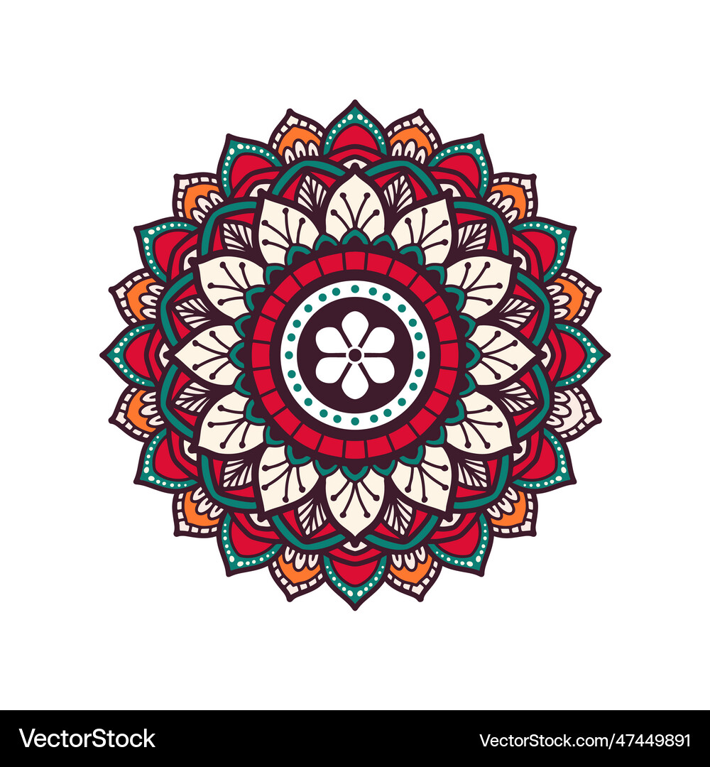Circular pattern in form of mandala oriental Vector Image