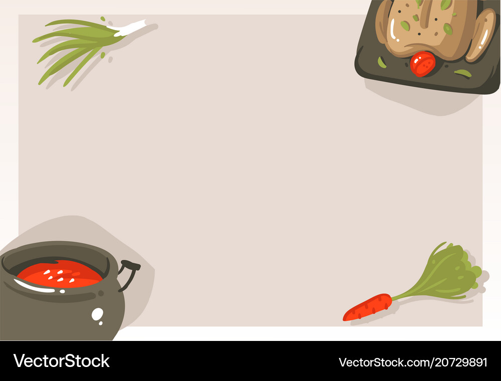 Hand drawn abstract modern cartoon cooking Vector Image