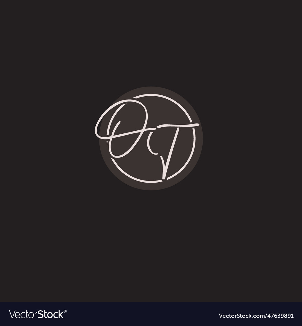 Initials ot logo monogram with simple circle line Vector Image