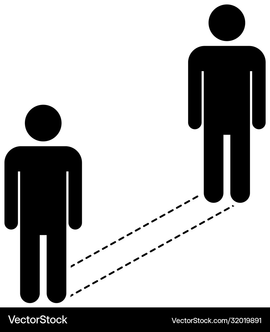 Keep social distance silhouette style icon Vector Image