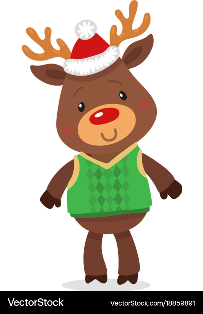 Santa s reindeer rudolph Royalty Free Vector Image