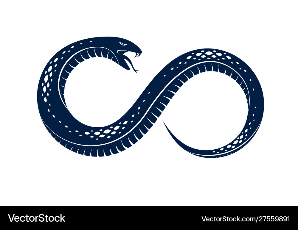 Snake eating its own tale uroboros Royalty Free Vector Image