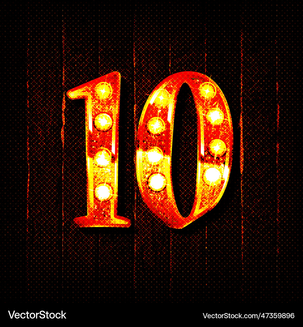 10th anniversary celebration golden numbers Vector Image