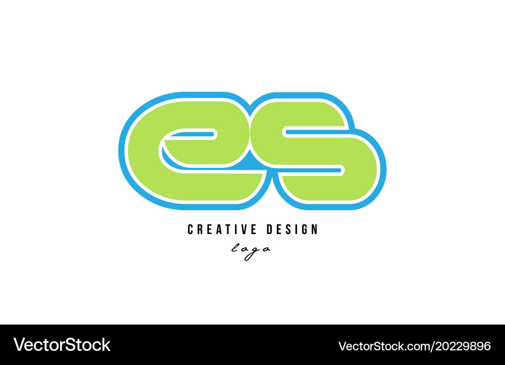 Blue green alphabet letter es e s logo icon design