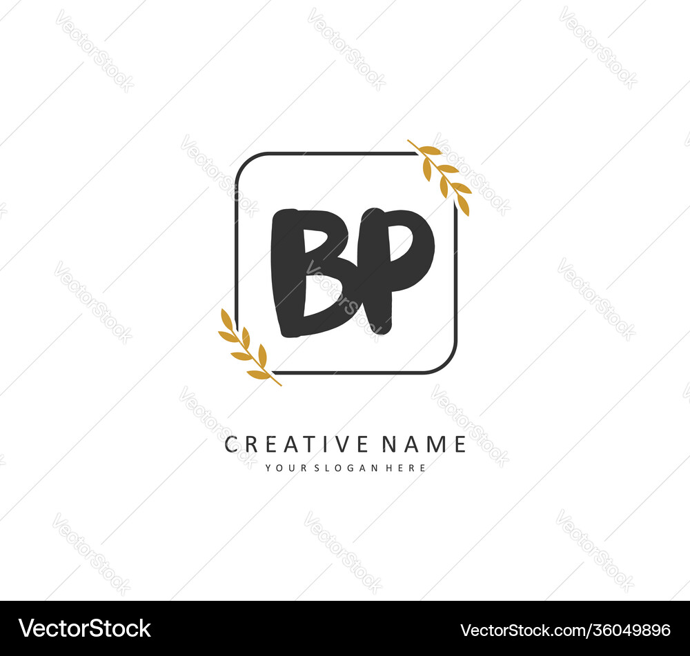 Bp initial letter handwriting and signature logo Vector Image