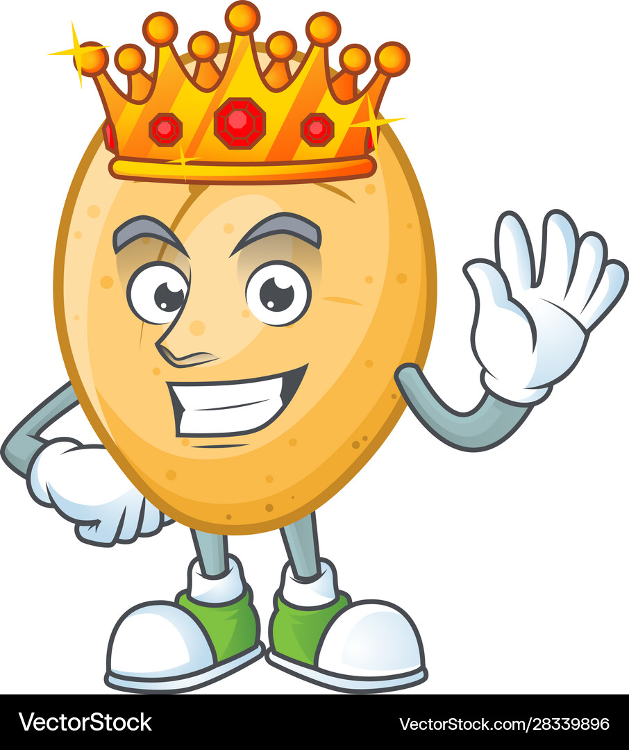 Cool king potato on cartoon character style Vector Image
