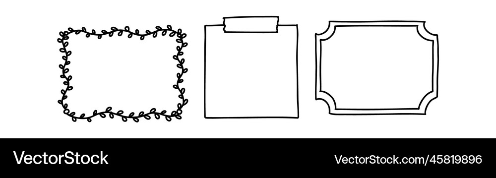 Doodle picture frame hand drawn vintage sketchy Vector Image