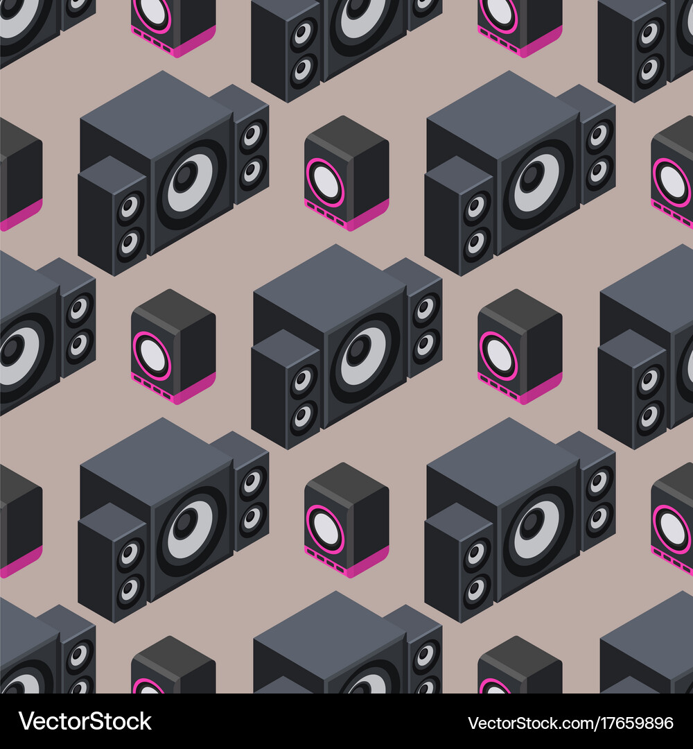 Home isometric sound system stereo acoustic 3d Vector Image