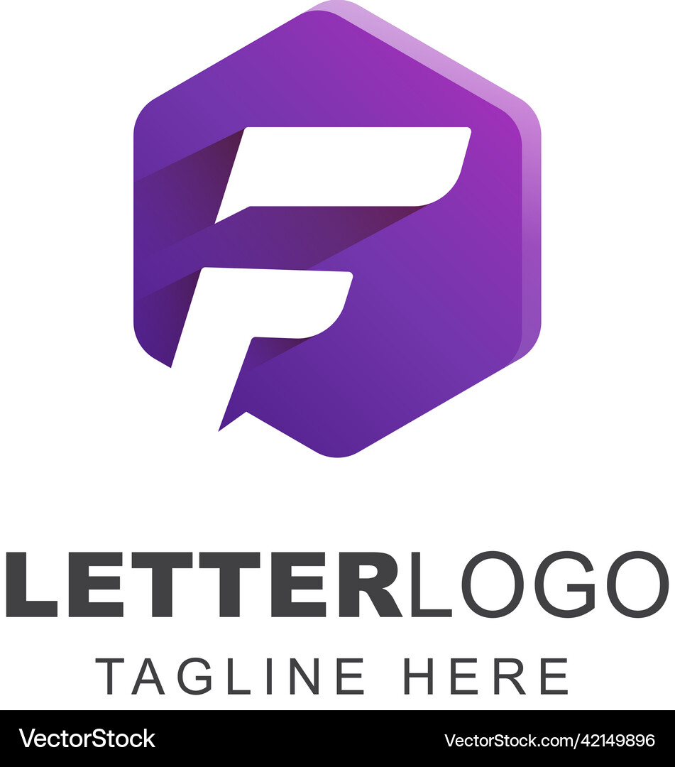 Letter f logo design with geometric shape Vector Image
