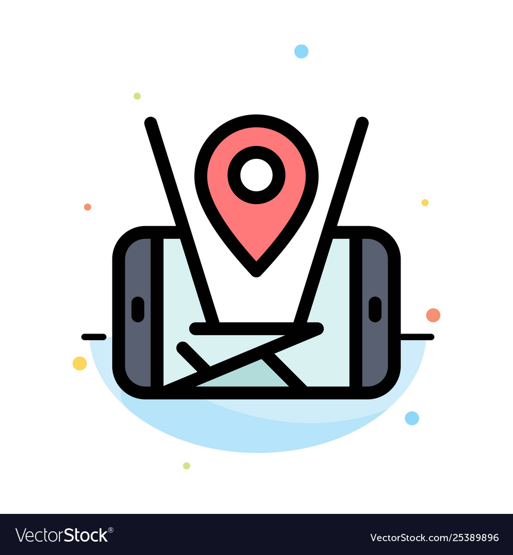 Map mobile location technology abstract flat Vector Image
