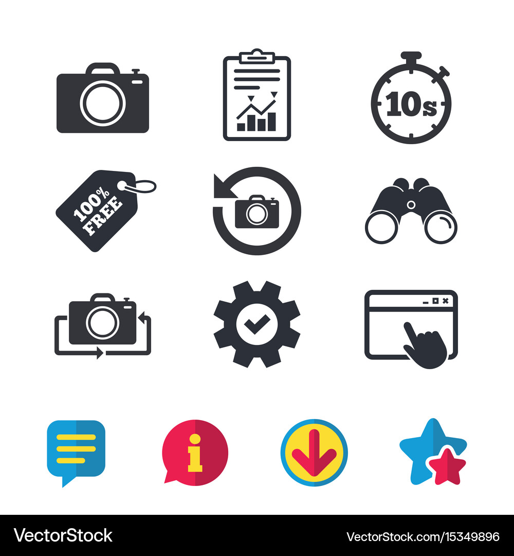 Photo camera icon flip turn or refresh signs Vector Image