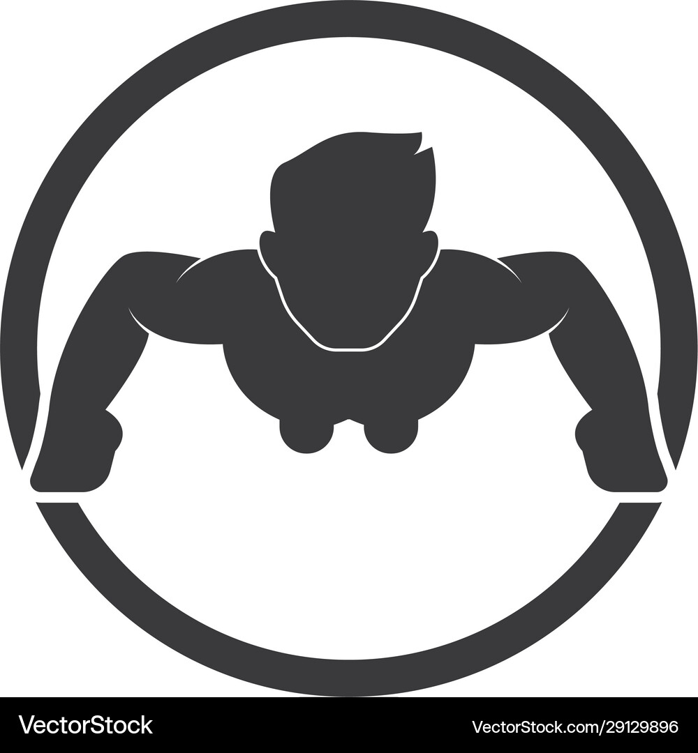 Push-Up Fitness Logo Royalty Free Vector Image