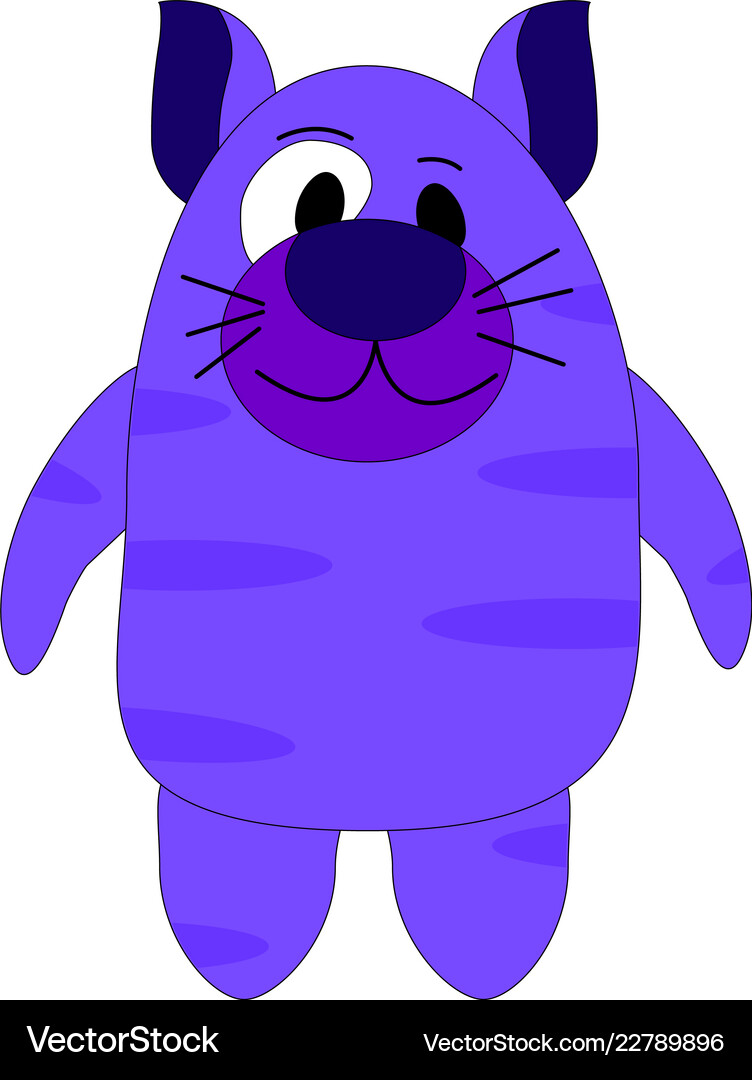 Smug mustache striped blue cat on white background