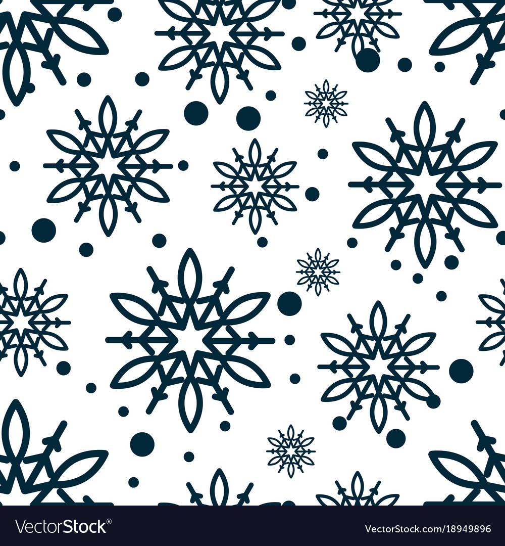 Snowflake seamless pattern Royalty Free Vector Image