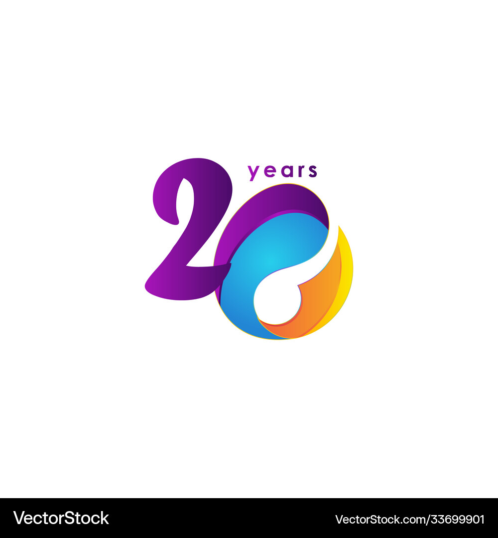 20 years anniversary celebration number template Vector Image