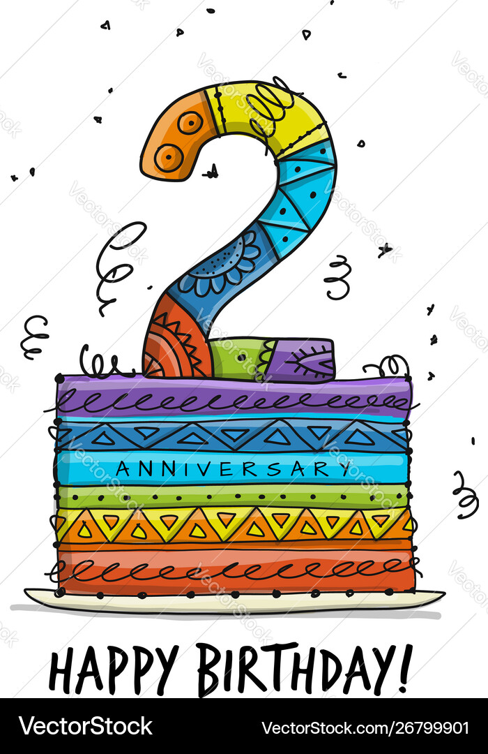 2th anniversary celebration greeting card Vector Image