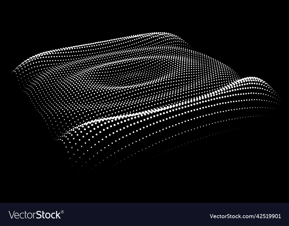 3d Dynamic Node Of Big Data Dots Science Wave Vector Image