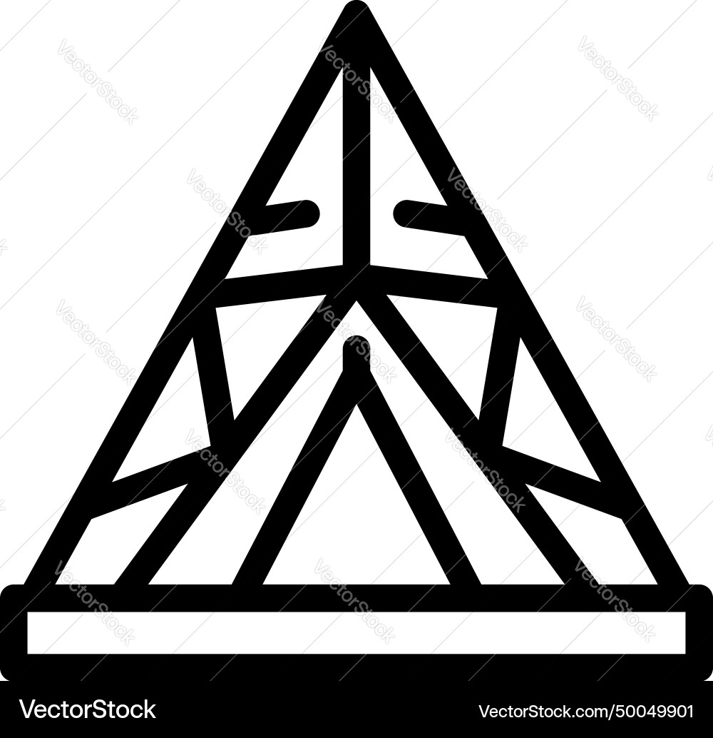 Ancient louvre icon outline art gallery Royalty Free Vector