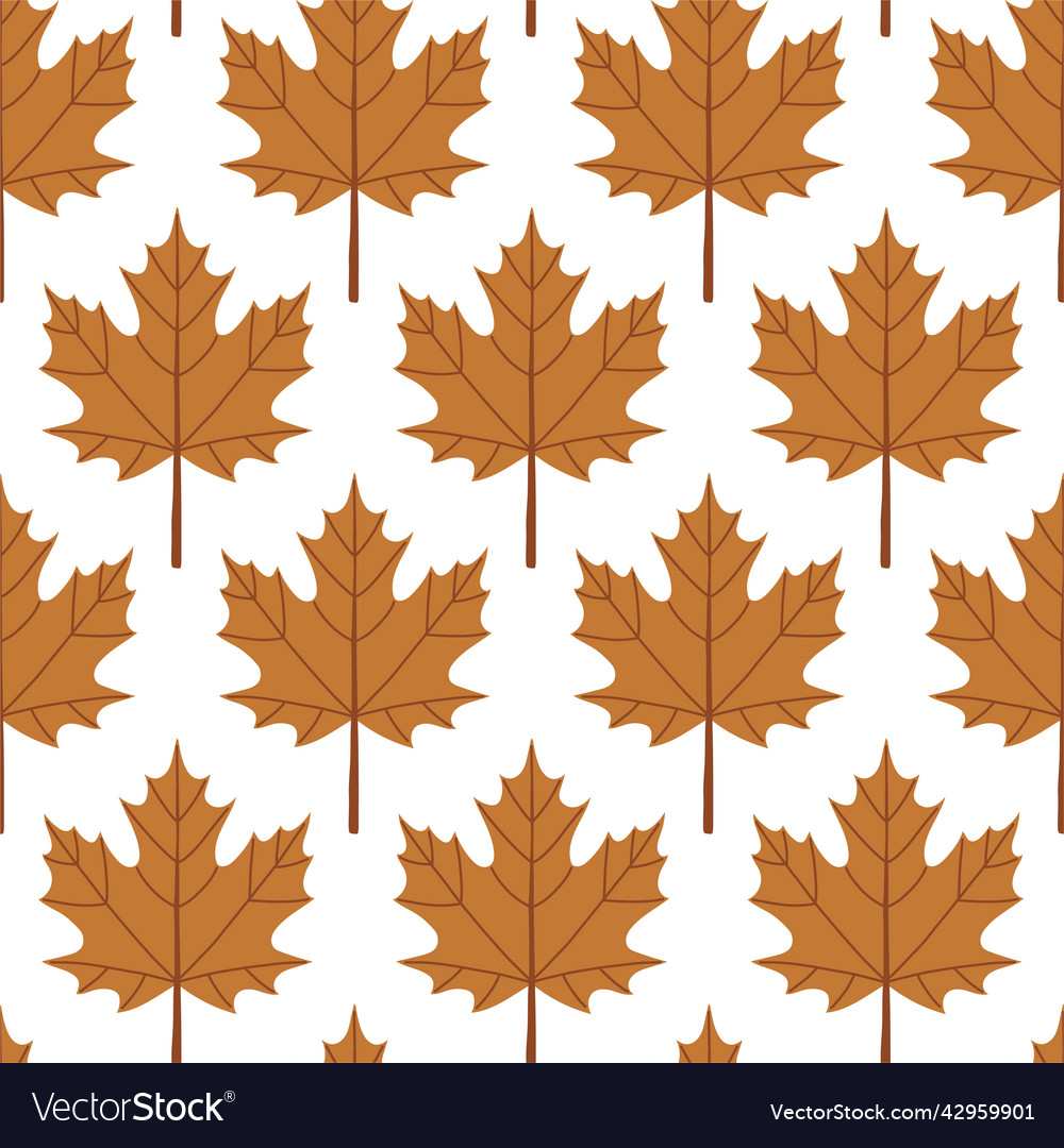 Autumn leaf seamless pattern simple leaves Vector Image Autumn leaf seamless pattern simple leaves Vector Image